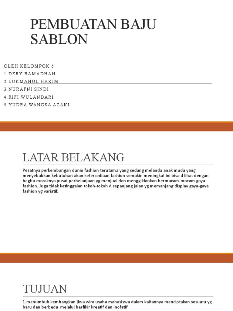 Pembuatan Baju Sablon | PDF