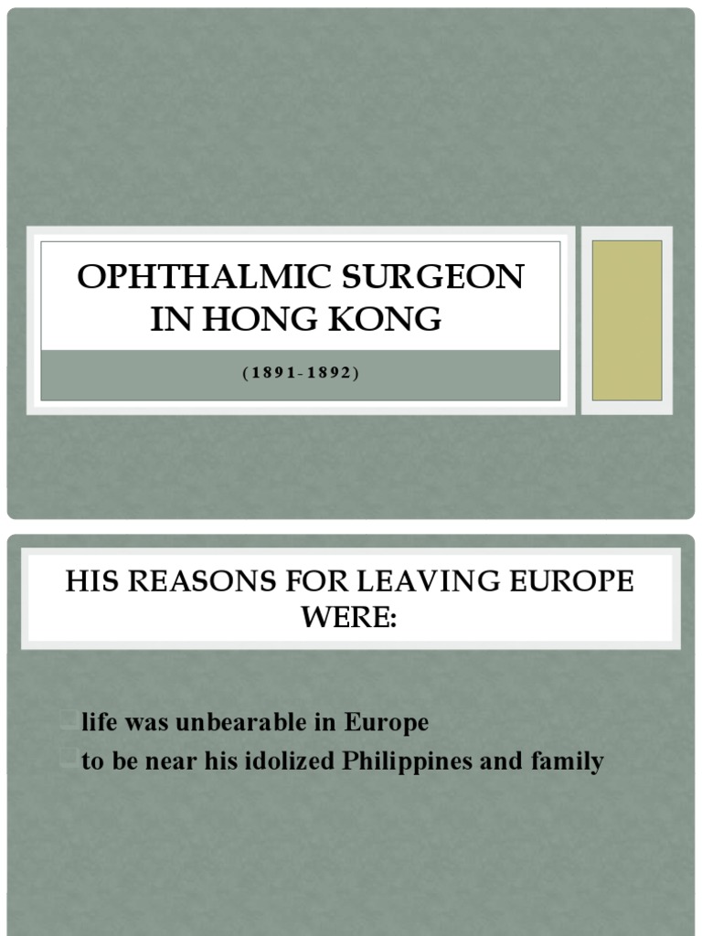 Ophthalmic Surgeon in Hong Kong | PDF | Philippines