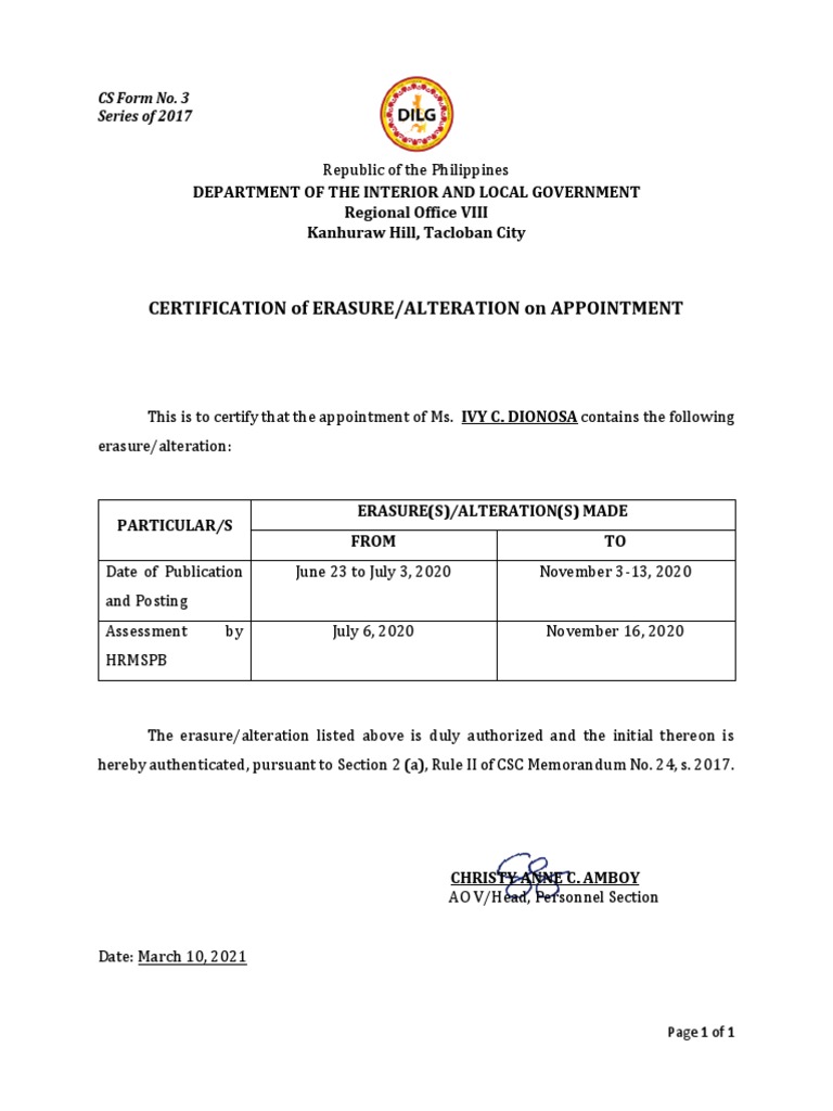 Certificate of Erasure | PDF