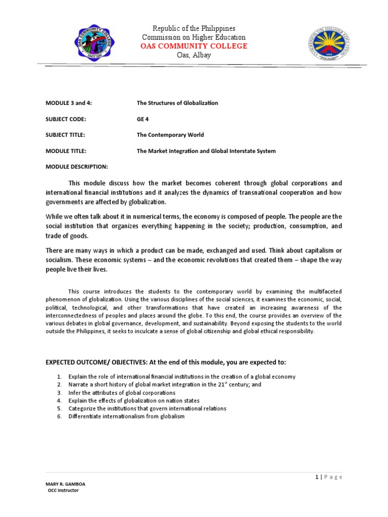 Oas Community College: Republic of The Philippines Commission On Higher ...