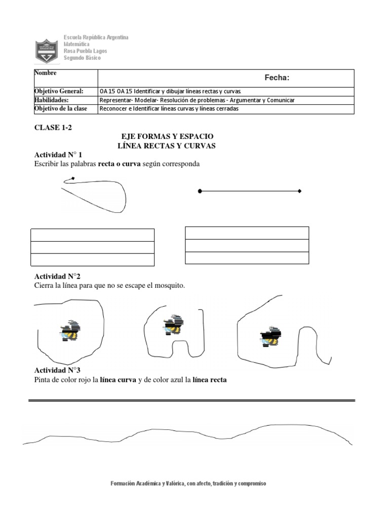 Lineas Rectas y Curvas 2° | PDF | Rectángulo | Triángulo