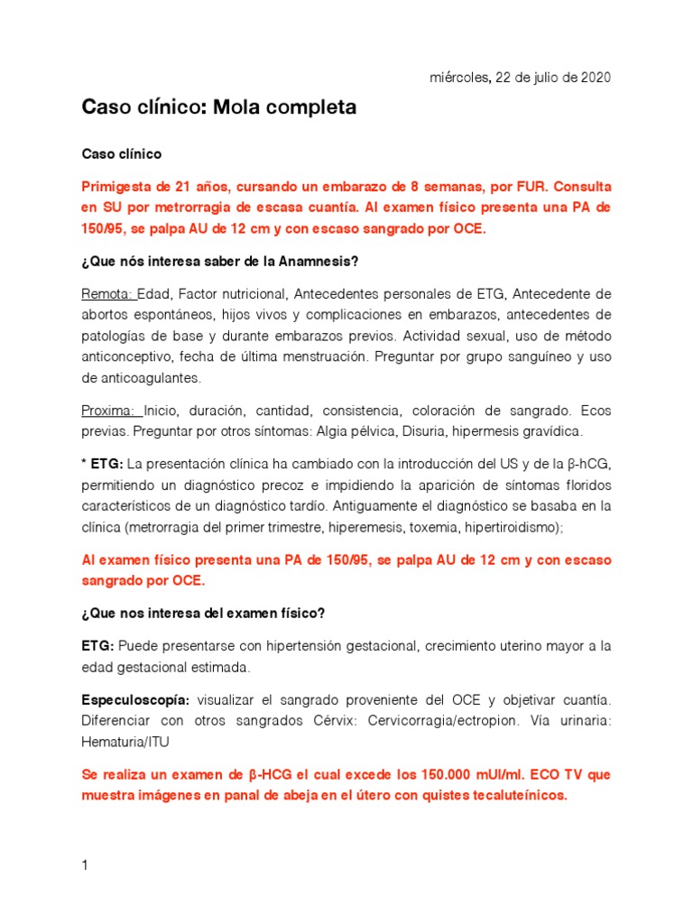 Mola Completa | PDF | El embarazo | Salud maternal