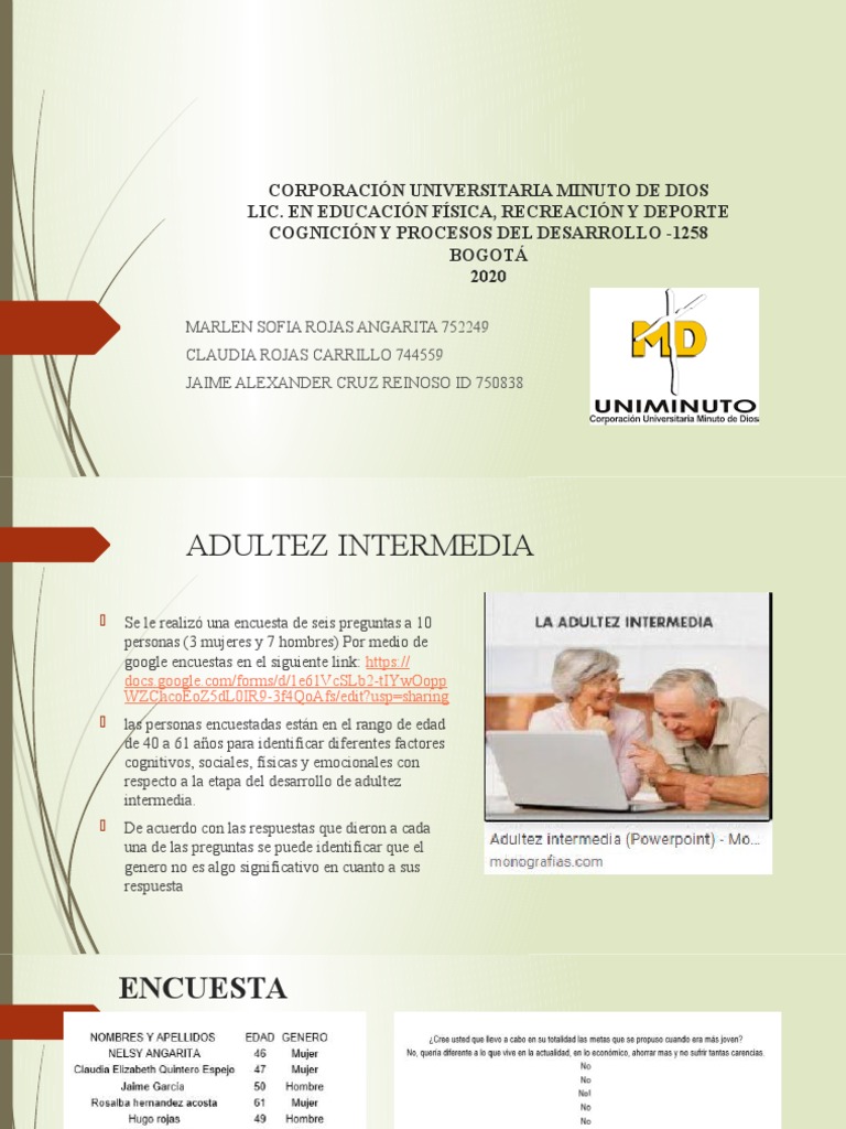 Encuesta Adultez Intermedia | PDF | Desarrollo cognitivo | Adultos