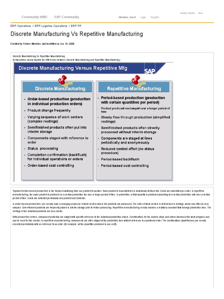 Discrete Manufacturing Vs Repetitive Manufacturing - ERP Operations ...