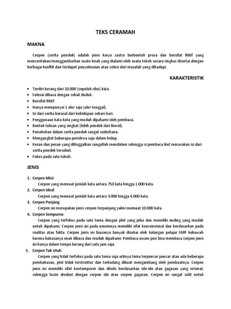 Materi Teks Ceramah - Yonatan Satya Nugraha | PDF