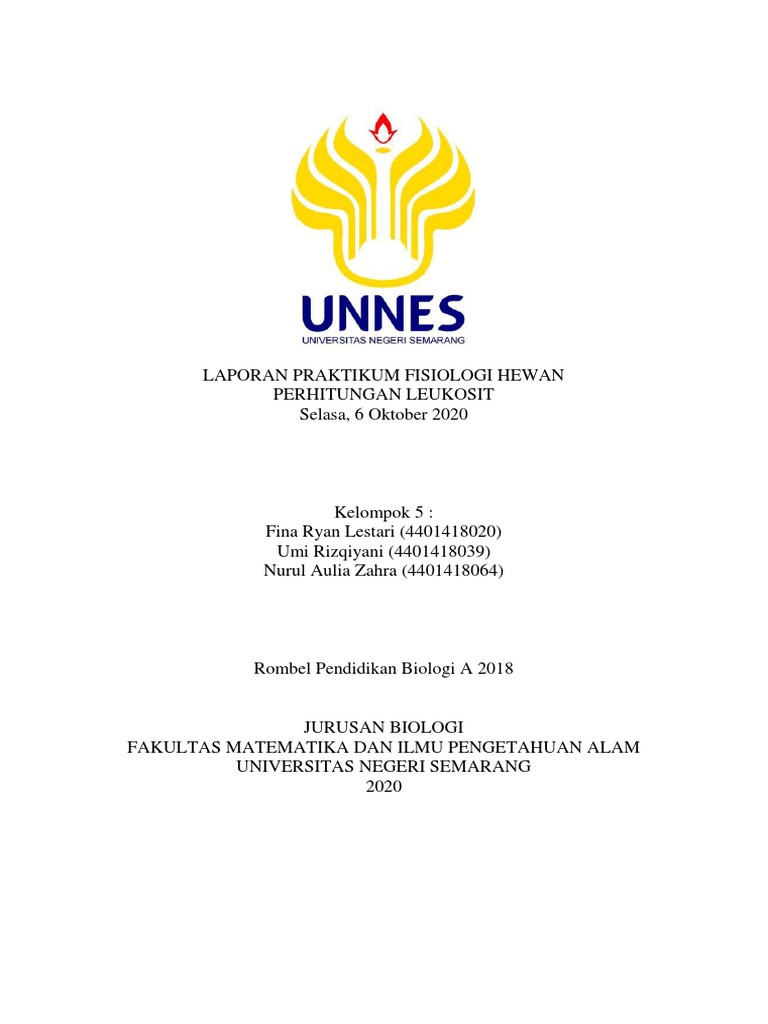Laporan Praktikum Fisiologi Hewan Menghitung Leukosit | PDF Laporan Praktikum Fisiologi Hewan Menghitung Leukosit | PDF