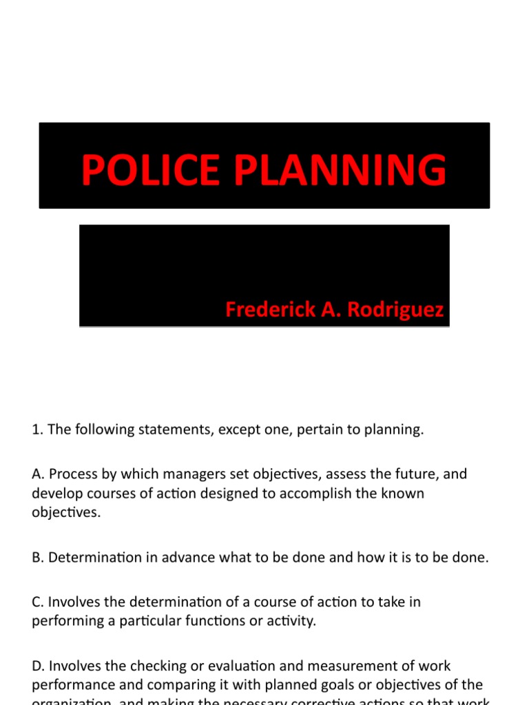 Police Planning: Frederick A. Rodriguez | Download Free PDF | Swot ...