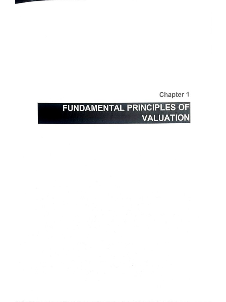 Chapter 1 Fundamental Principles of Valuation | PDF