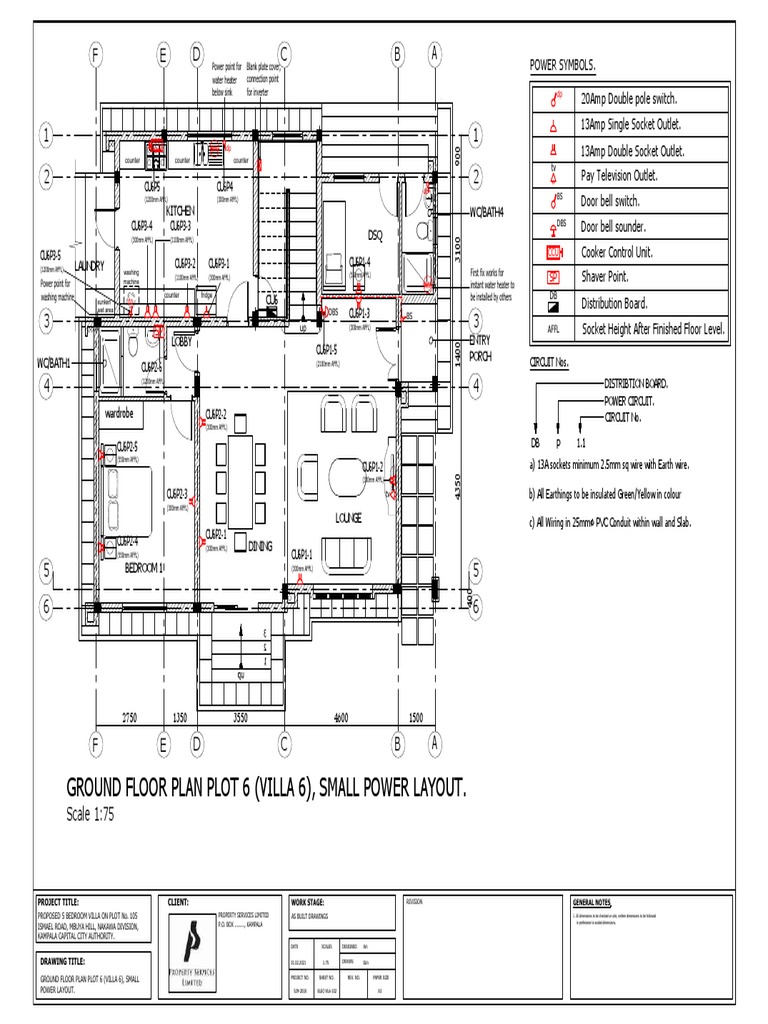 Ground Floor Power Layout Plan | PDF | Ac Power Plugs And Sockets ...