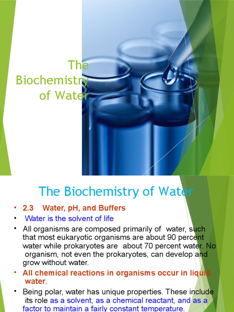 The Biochemistry of Water | PDF | Solvation | Acid