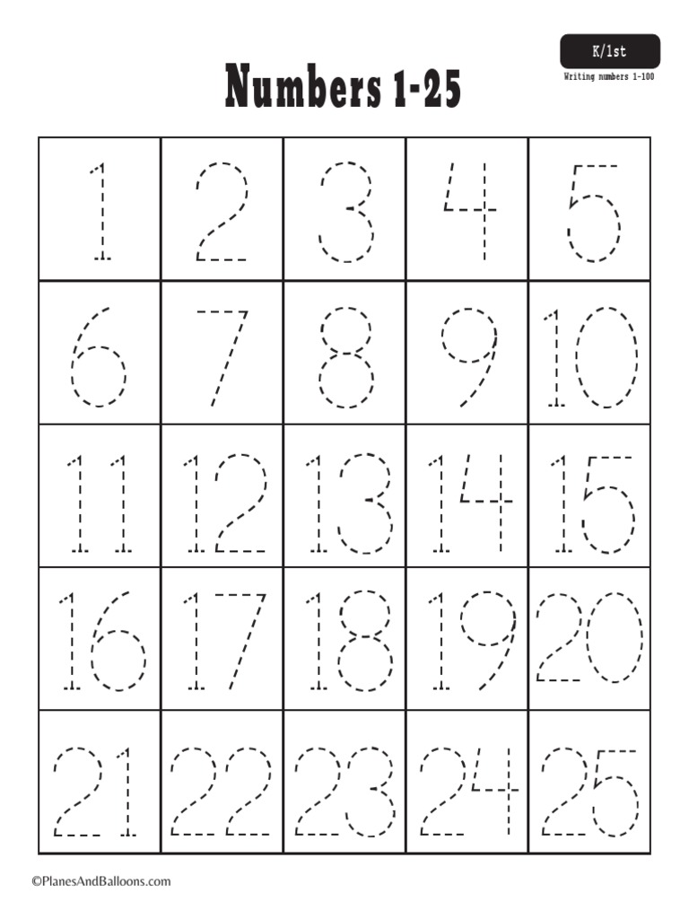 Free Printable Number Tracing Worksheets 1-100 | PDF