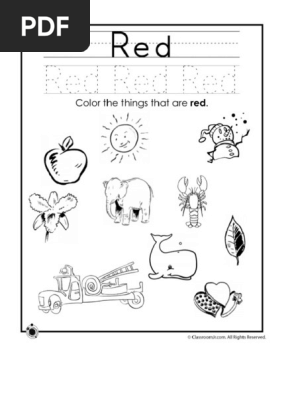 Things That Are Red Worksheet