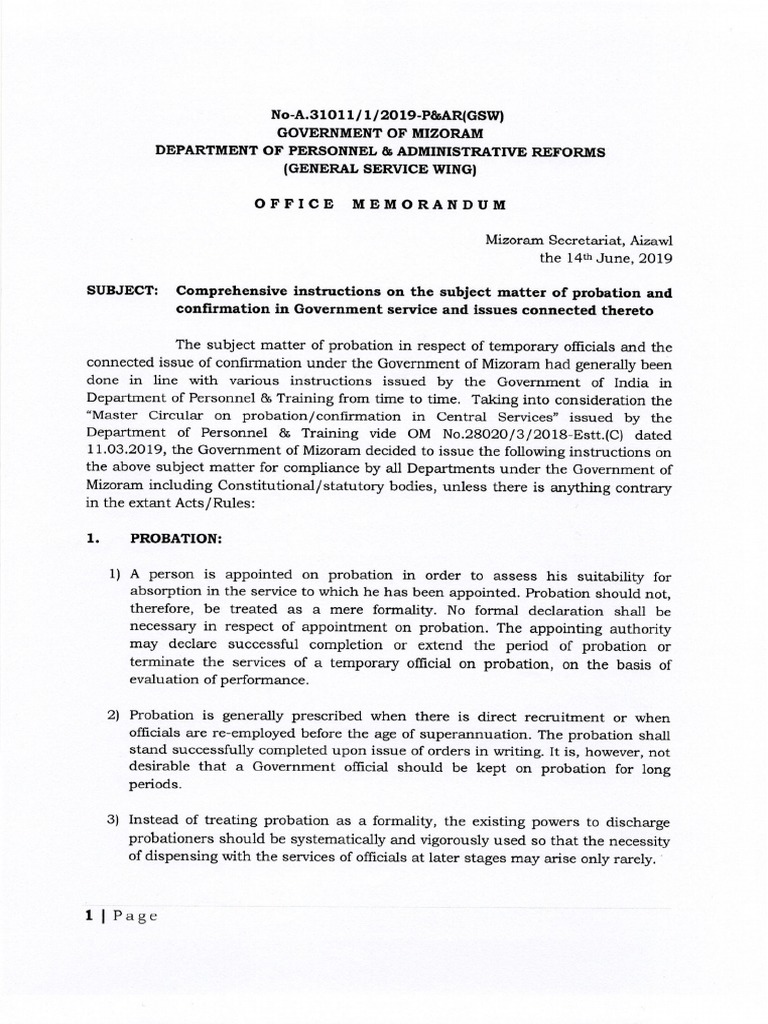 Probation & Confirmation | PDF