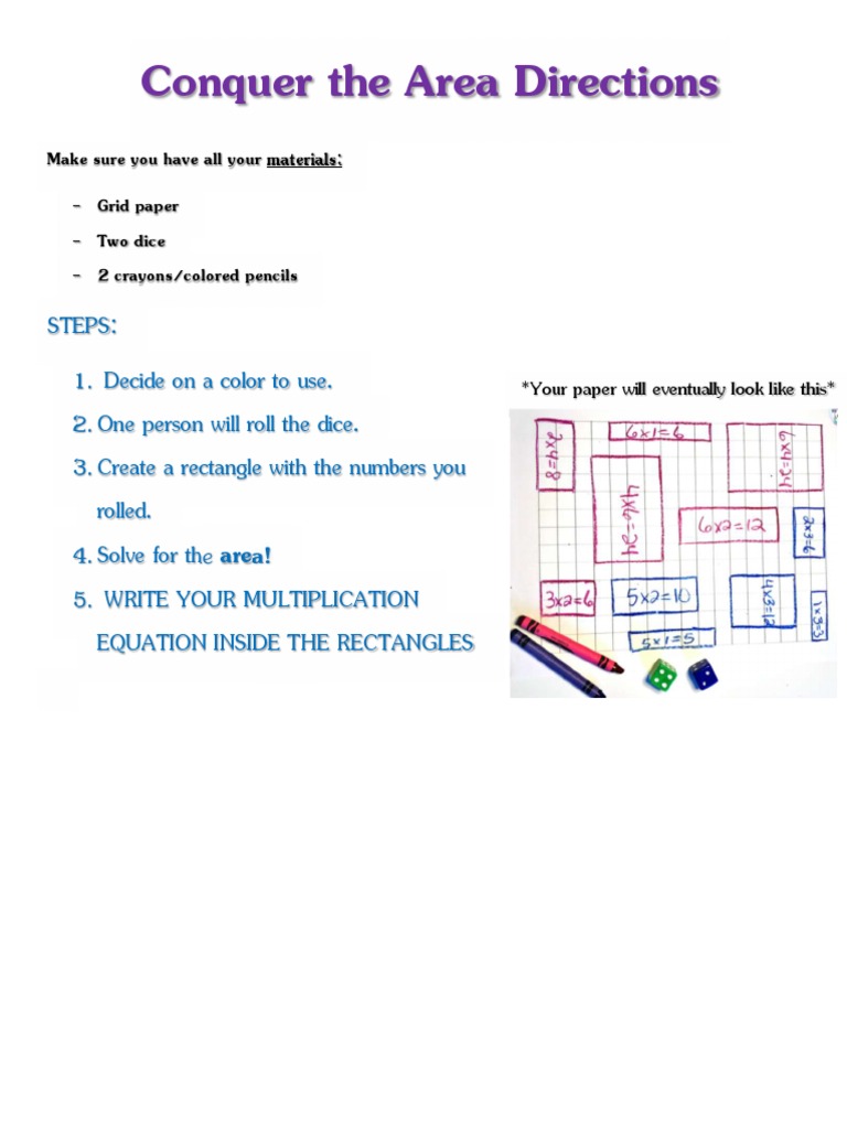 Conquer The Area Directions: Make Sure You Have All Your Materials ...