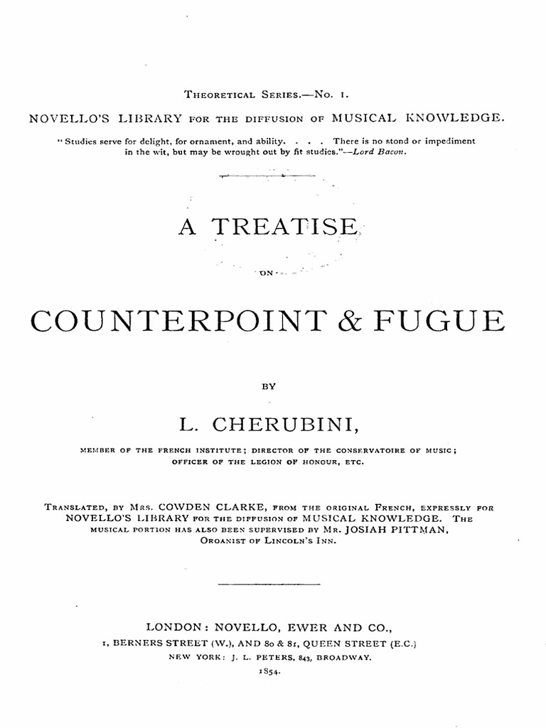 Cherubini Counterpoint Et Fugue | PDF