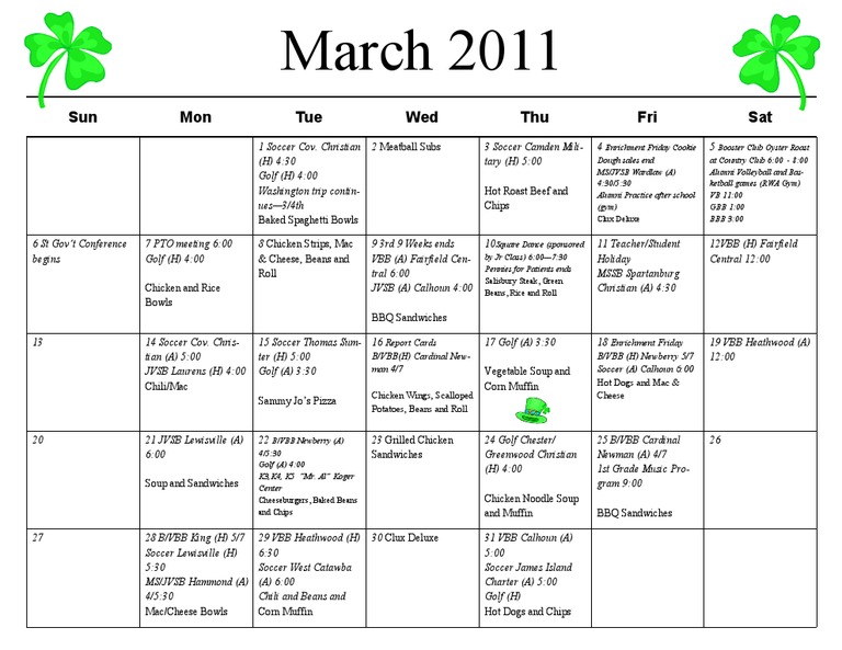 Shortcut To March Calendar | PDF | Cuisine Of The Americas | Foods