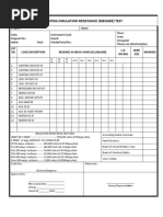 Megger Test Form | PDF | Insulator (Electricity) | Electrical ...