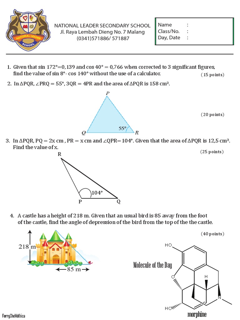 High School Math Problems | PDF