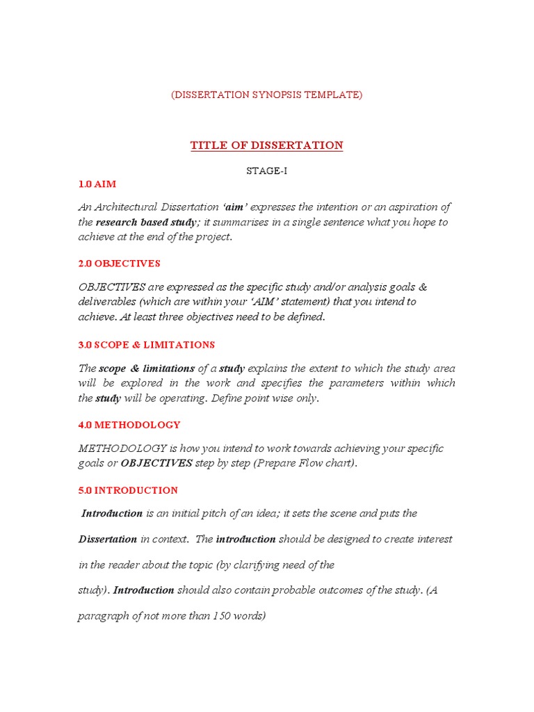 Dissertation Synopsis Brief | PDF | Thesis | Case Study