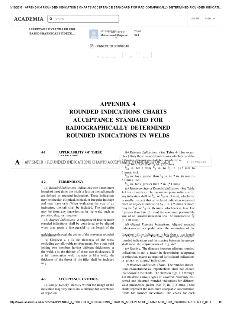 Appendix 4 Rounded Indications Charts Acceptance Standard For Radiographically Determined ...