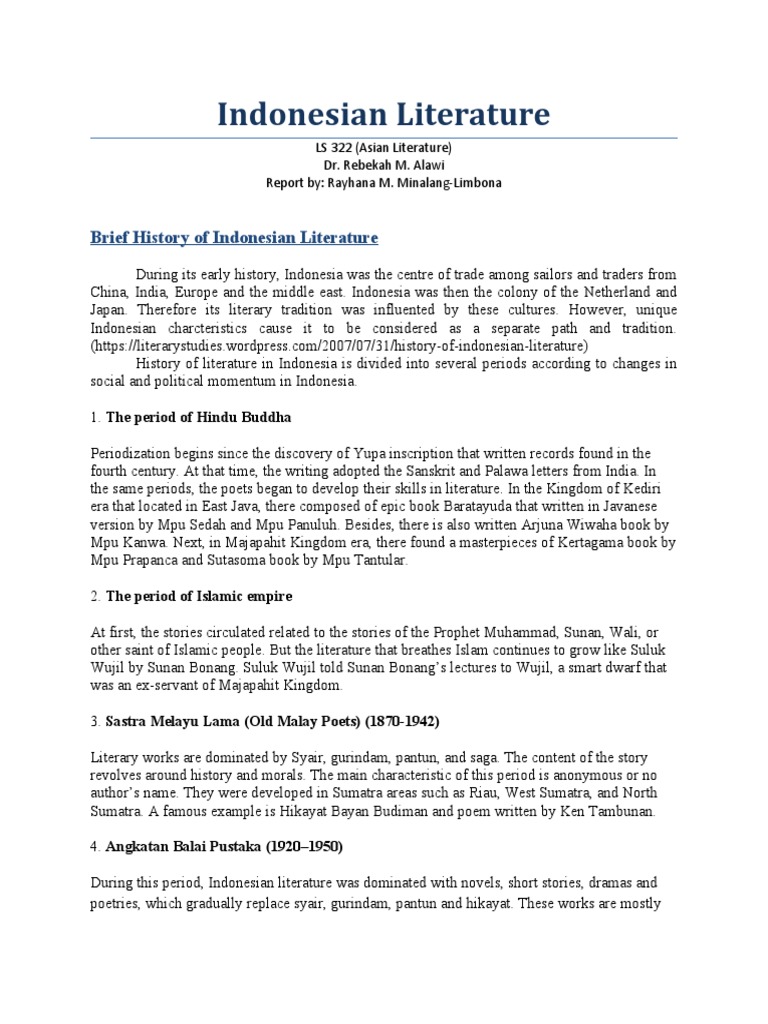 INDONESIAN lITERATURE | PDF