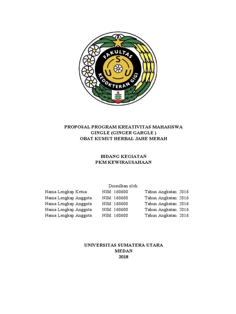 Kerangka Proposal PKM K 2018 Updated | PDF
