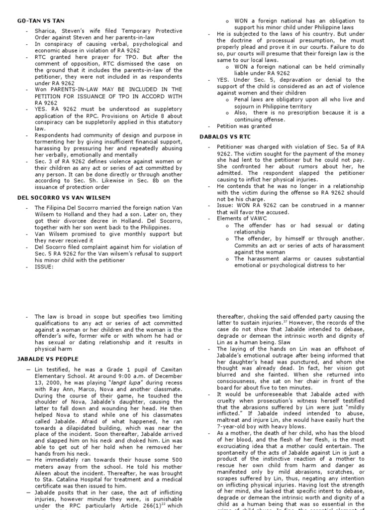 Ra 9262 | PDF | Psychological Abuse | Child Abuse