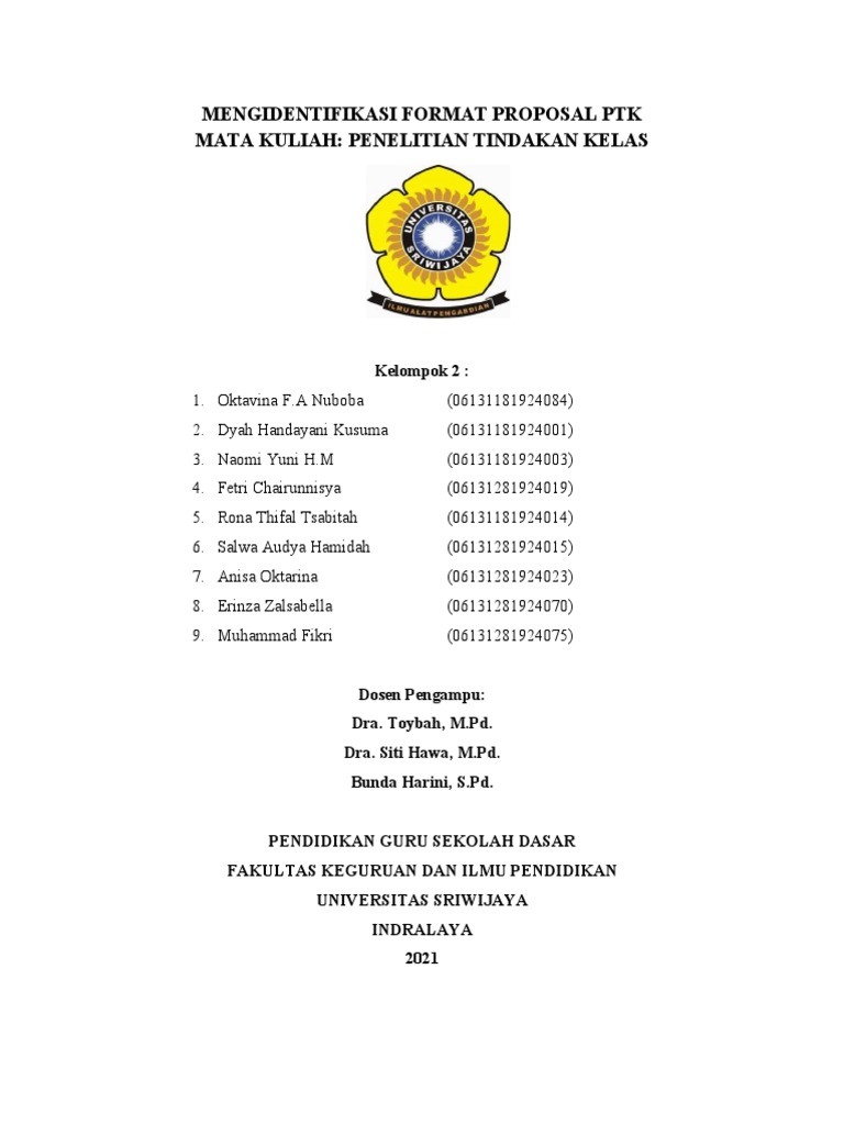 Kel 2 - Mengidentifikasi Format Proposal PTK | PDF | Karier & Perkembangan
