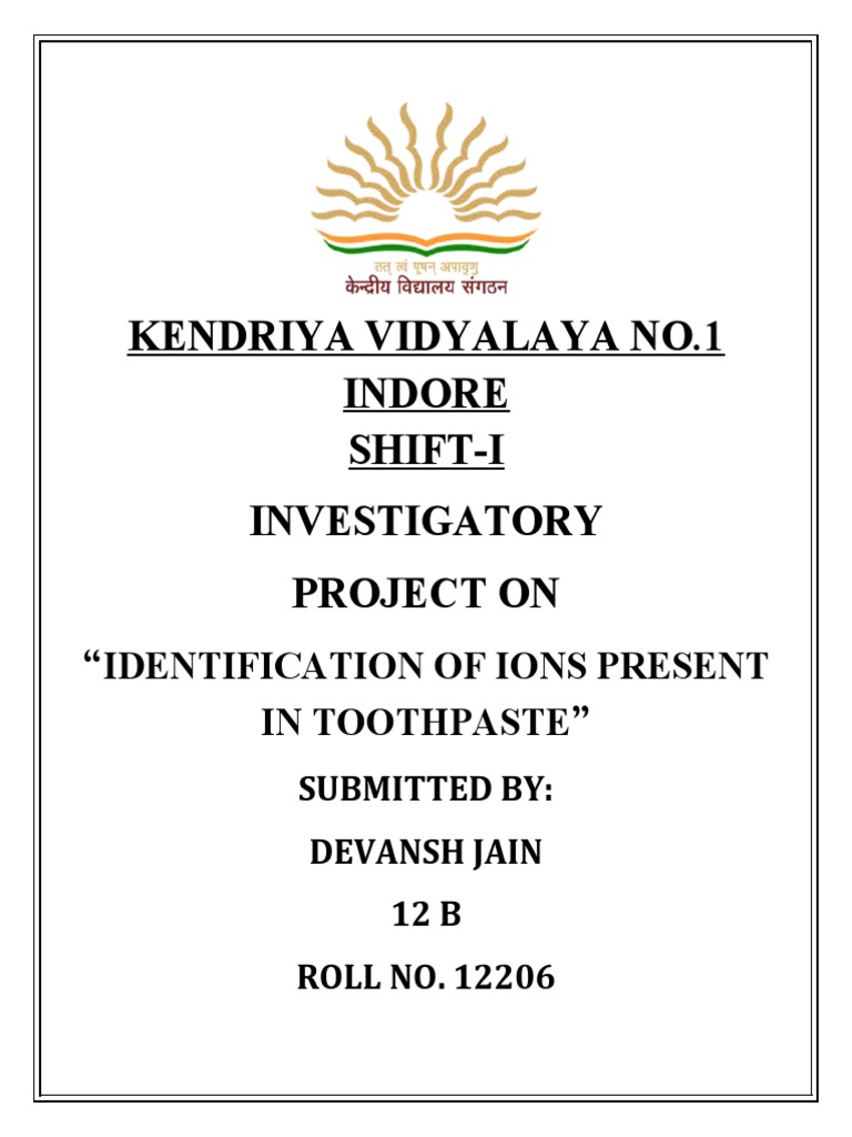 Analysis of Common Ions in Toothpaste: A Comparative Study of Colgate ...