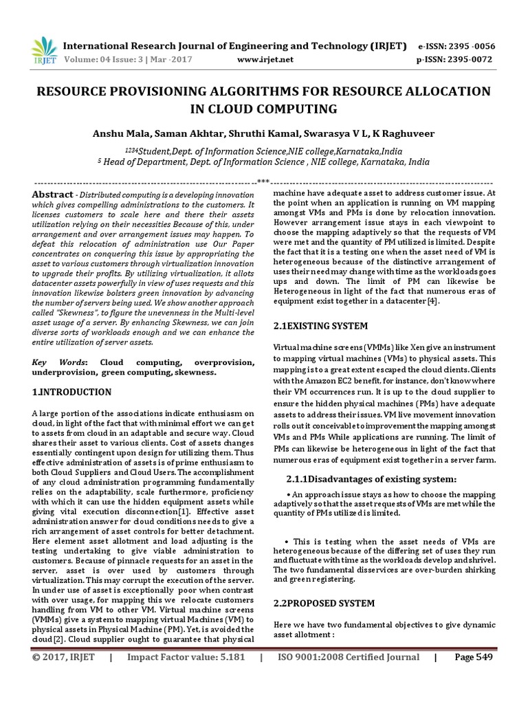 Irjet V4i3151 | PDF | Virtual Machine | Cloud Computing