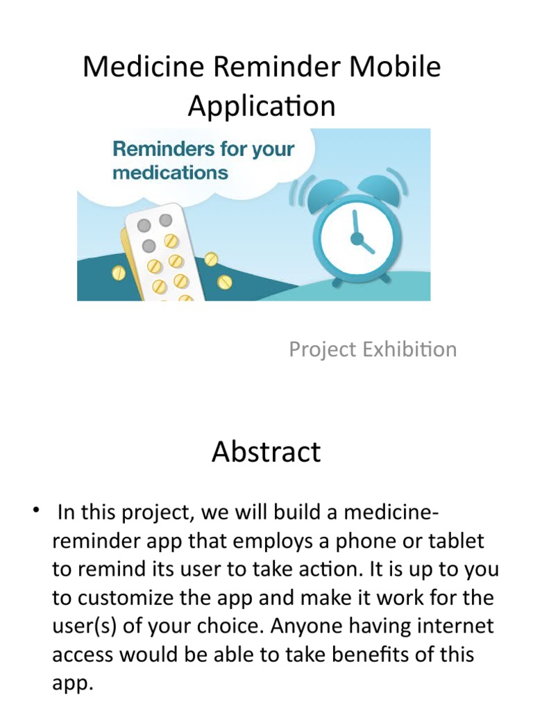 Smart Medicine Reminder App Project | PDF
