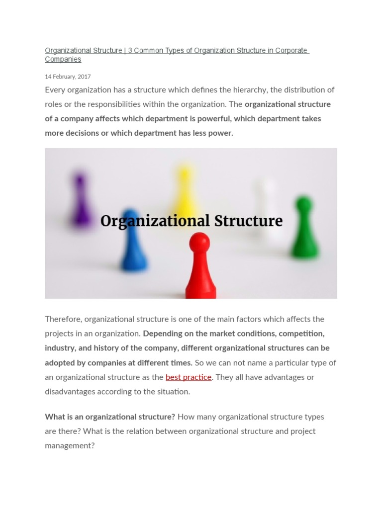 Organizational Structure - 3 Common Types of Organization Structure in ...