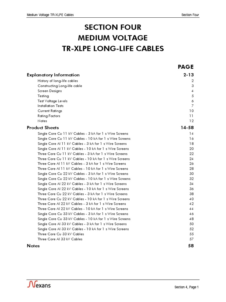 Nexans MV Cable Catalogue | PDF | Insulator (Electricity) | Electrical ...