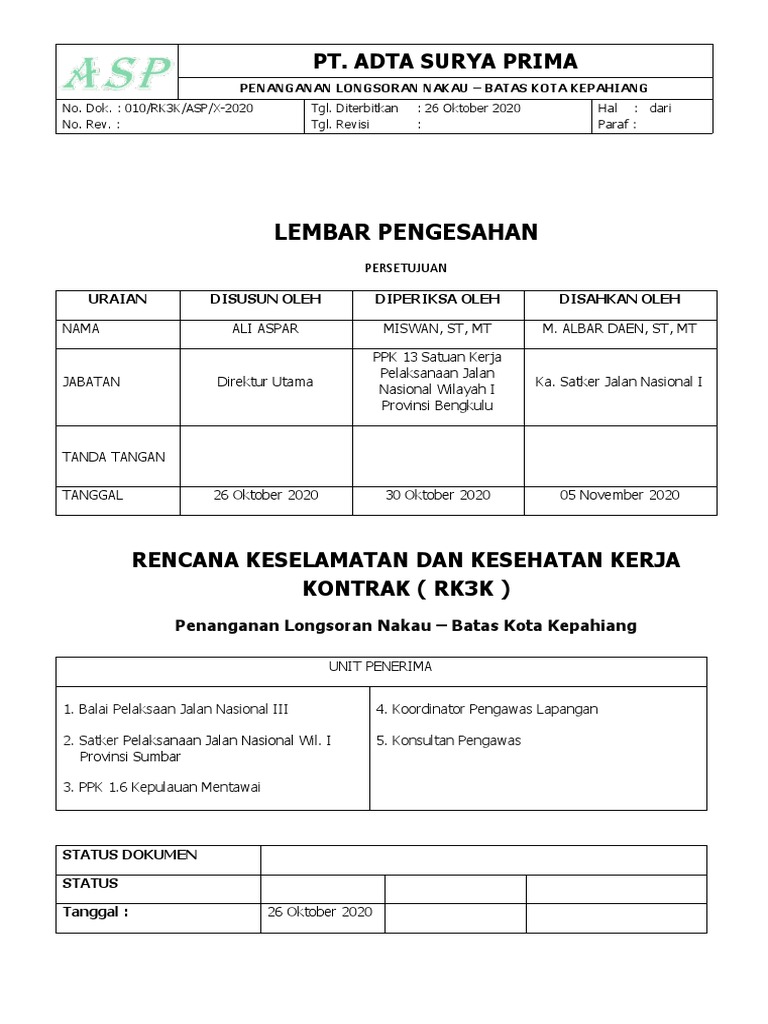 RK3K Longsoran Nakau-Kepahiang | PDF | Teknologi & Rekayasa