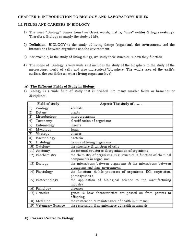 Biology Chapter 1 | PDF | Experiment | Scientific Method