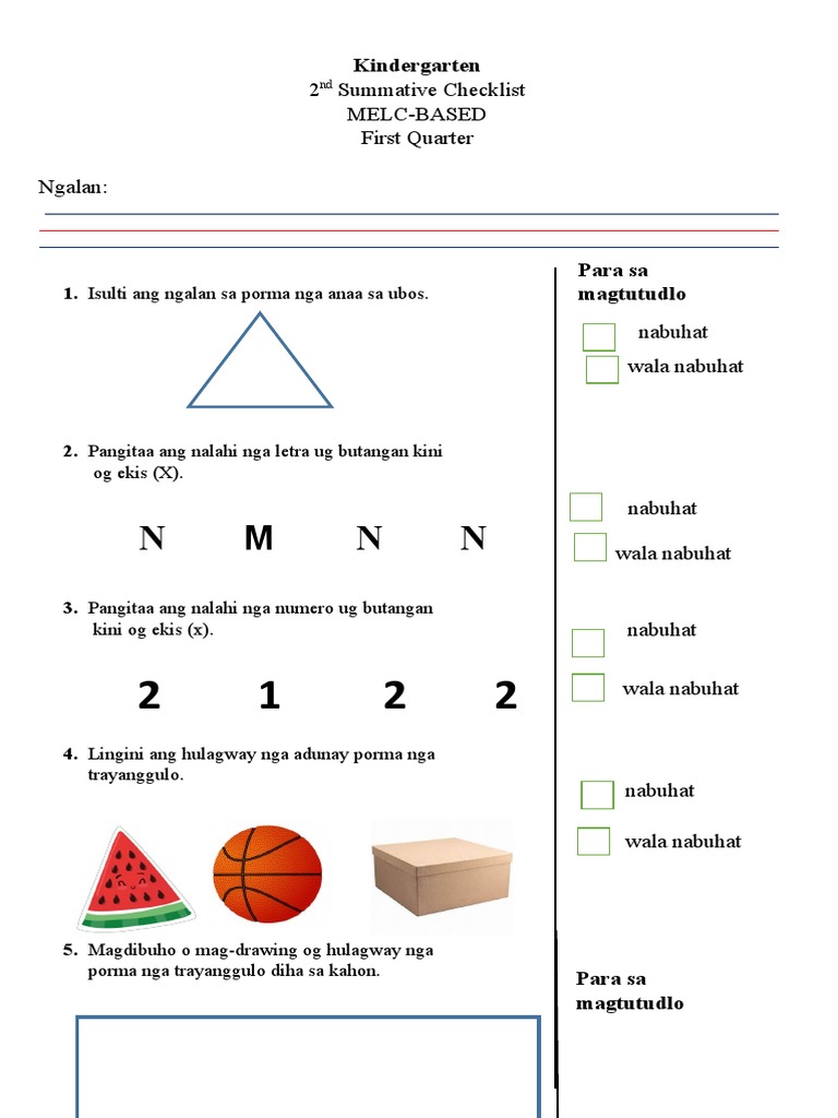 2nd Summative Checklist With Tos 1 | PDF