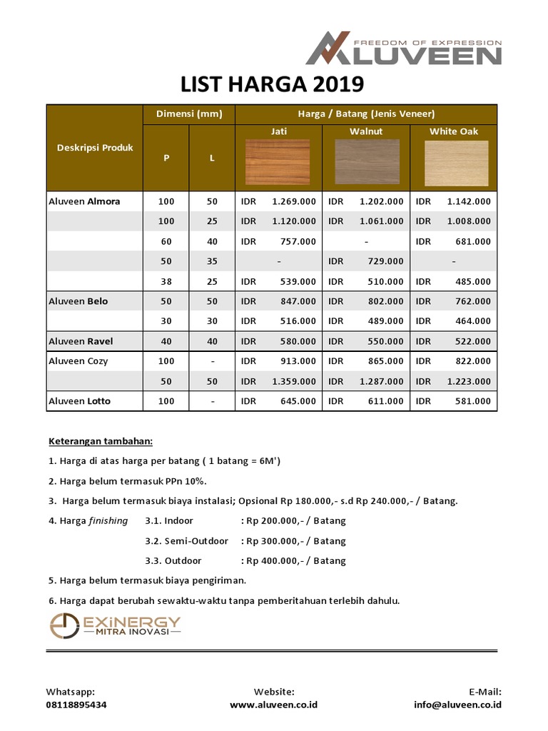 ALV Price List 2019 | PDF