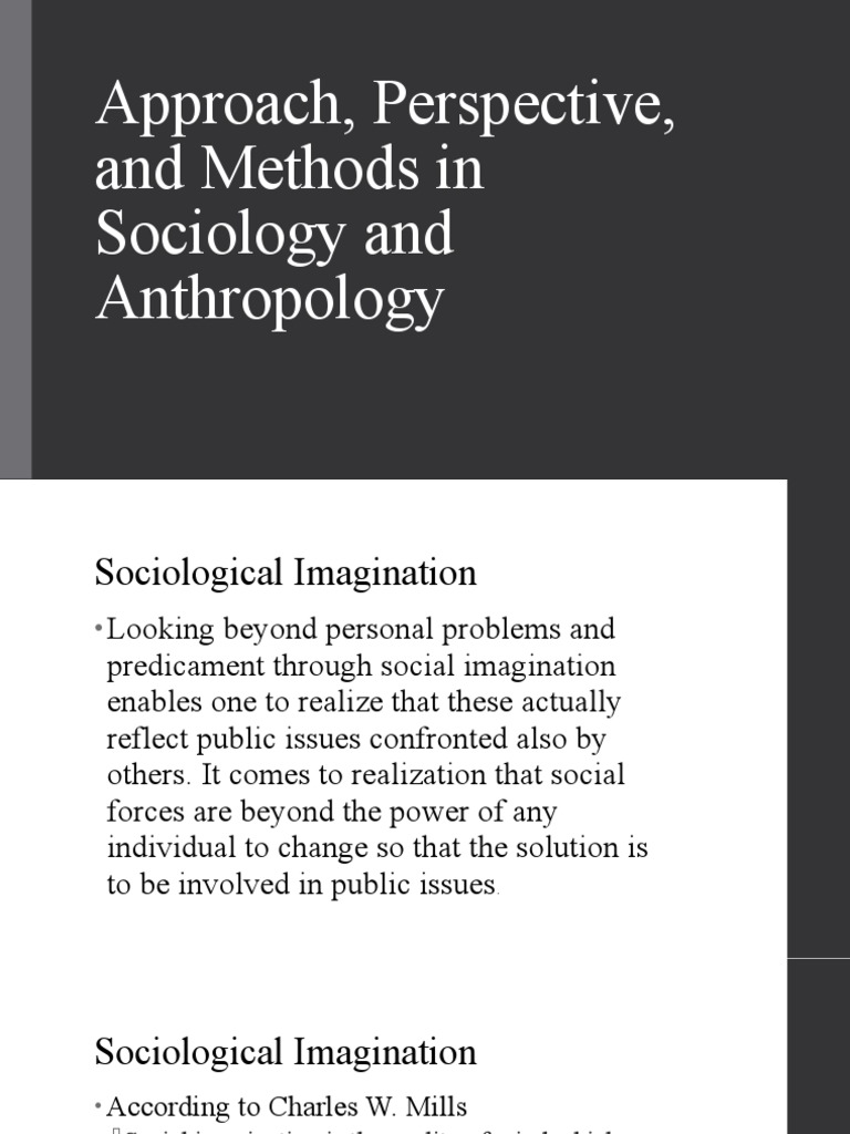 Approach, Perspective, and Methods in Sociology | PDF | Sociology ...
