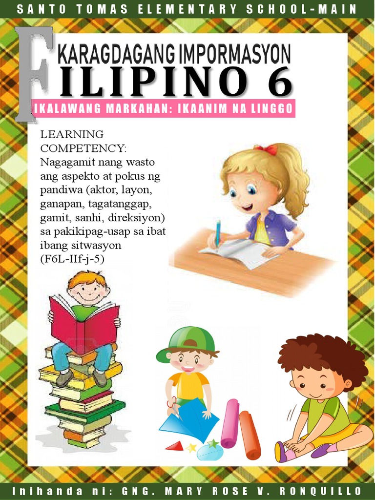 FILIPINO 6 Q2 W6 BACKGROUND INFORMATION