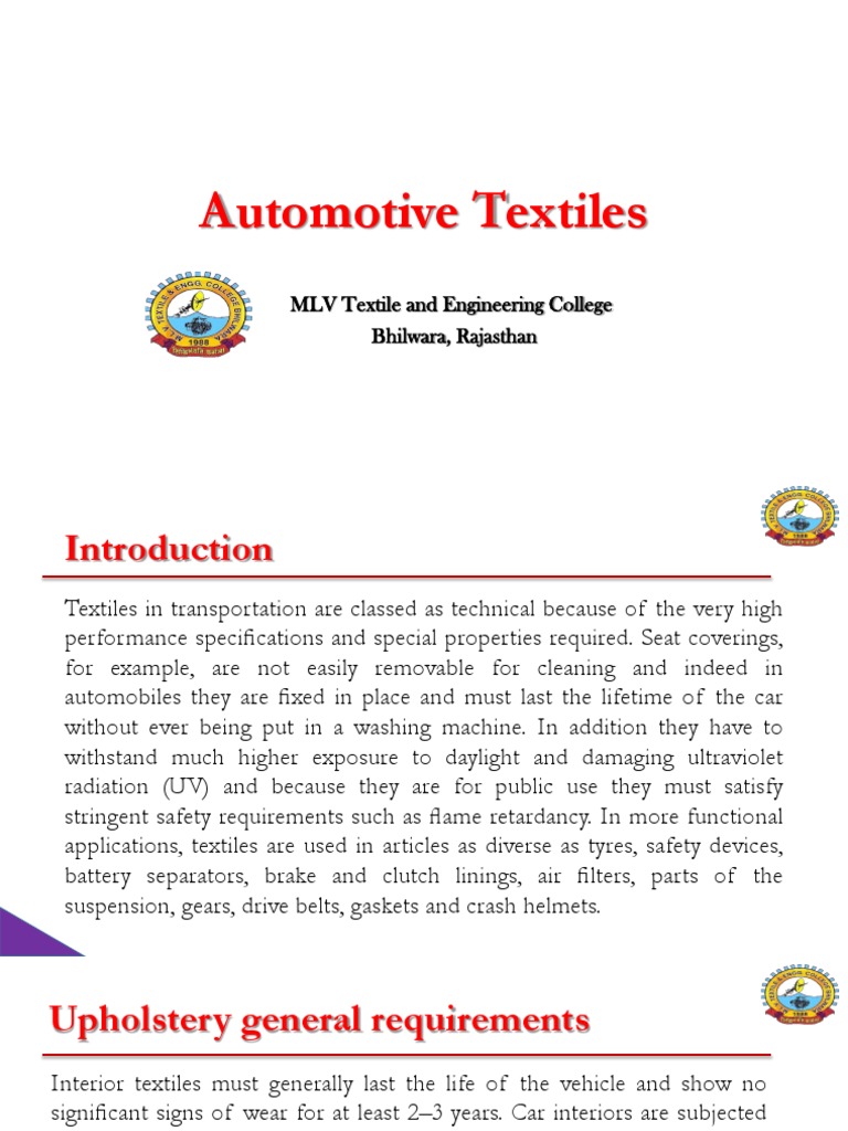 Automotive Textiles | PDF | Textiles | Tire
