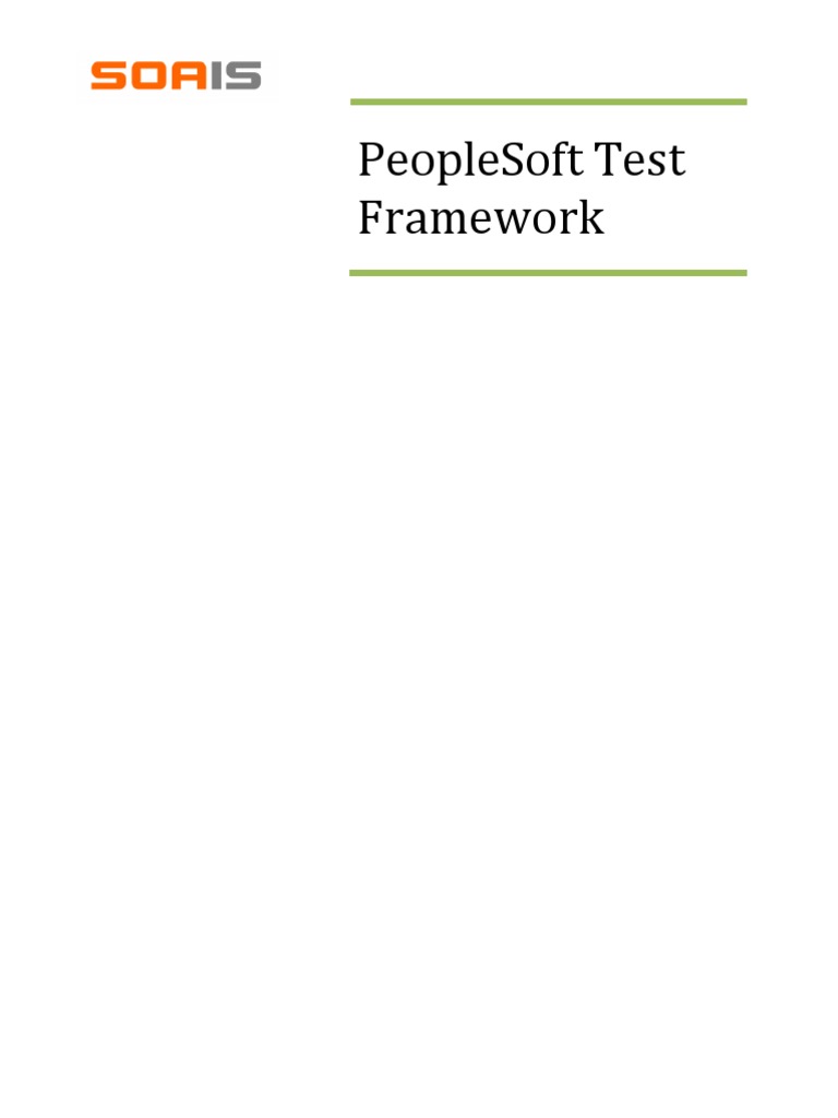 PeopleSoft Test Framework Installation Guide | PDF | Information ...