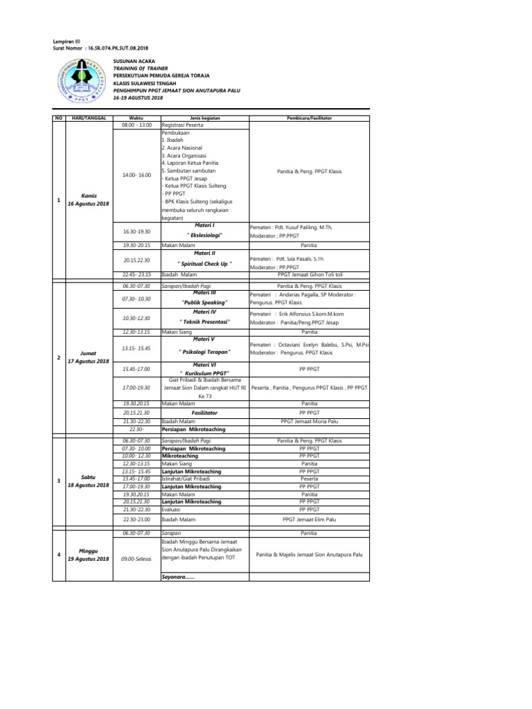 Jadwal Tot | PDF
