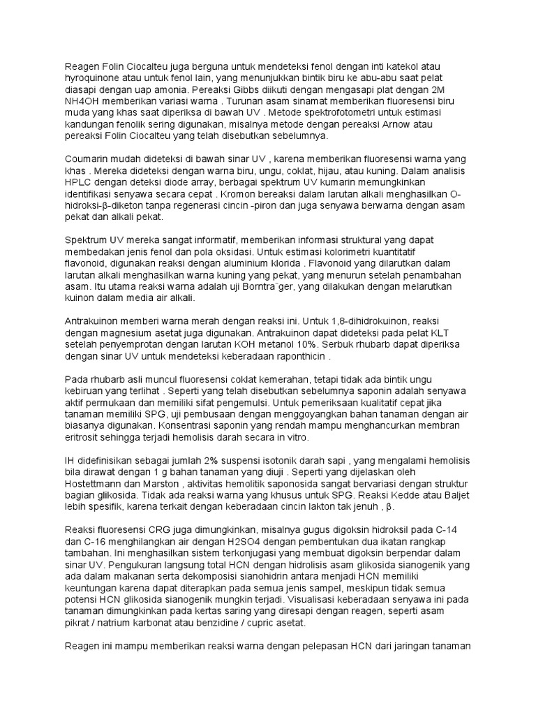 Reagen Folin Ciocalteu Juga Berguna Untuk Mendeteksi Fenol Dengan Inti ...