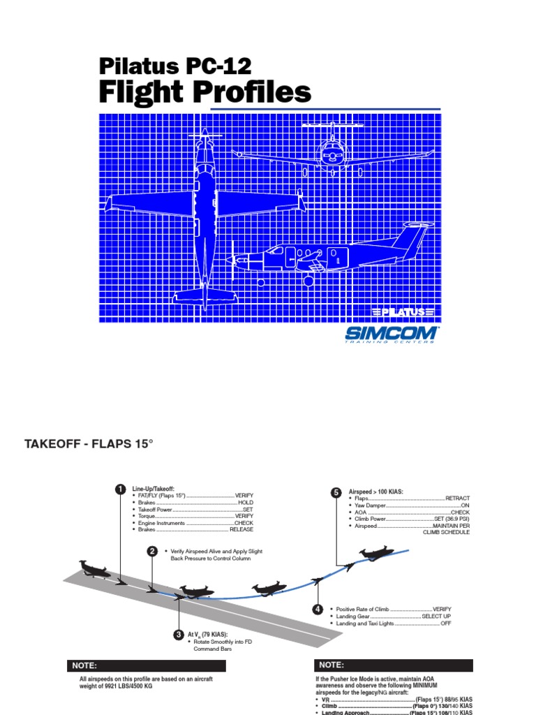 PC-12 Flight Profiles and Procedures | PDF | Takeoff | Flap (Aeronautics)