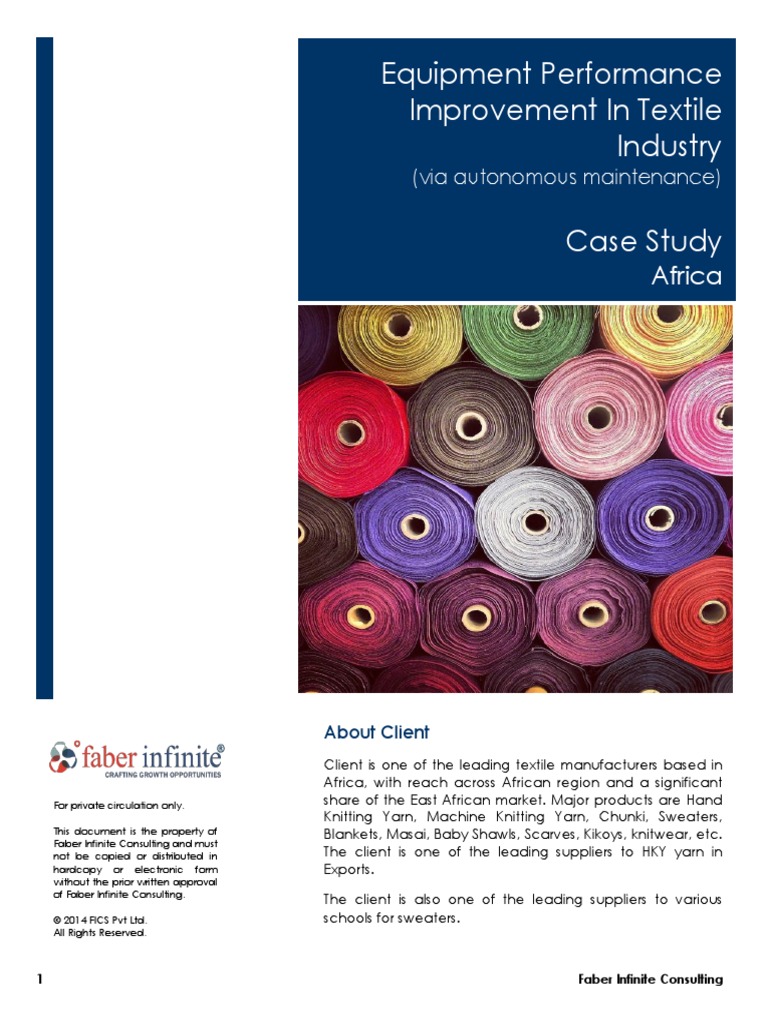 Faber Infinite Case Study Equipment Performance Improvement in Textile ...