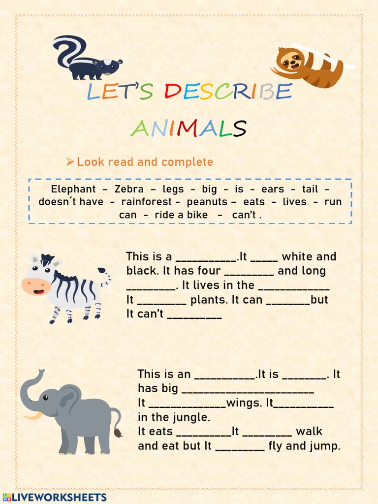 Animal Descriptions for Kids | PDF