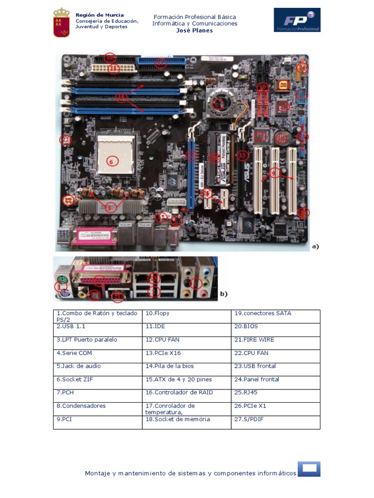 Identificación de Componentes de La Placa Base | PDF | Computación ...