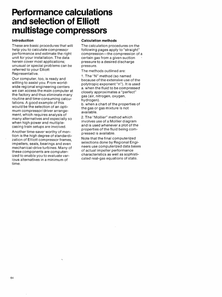 Centrifugal Compressor Performance Calculations | PDF