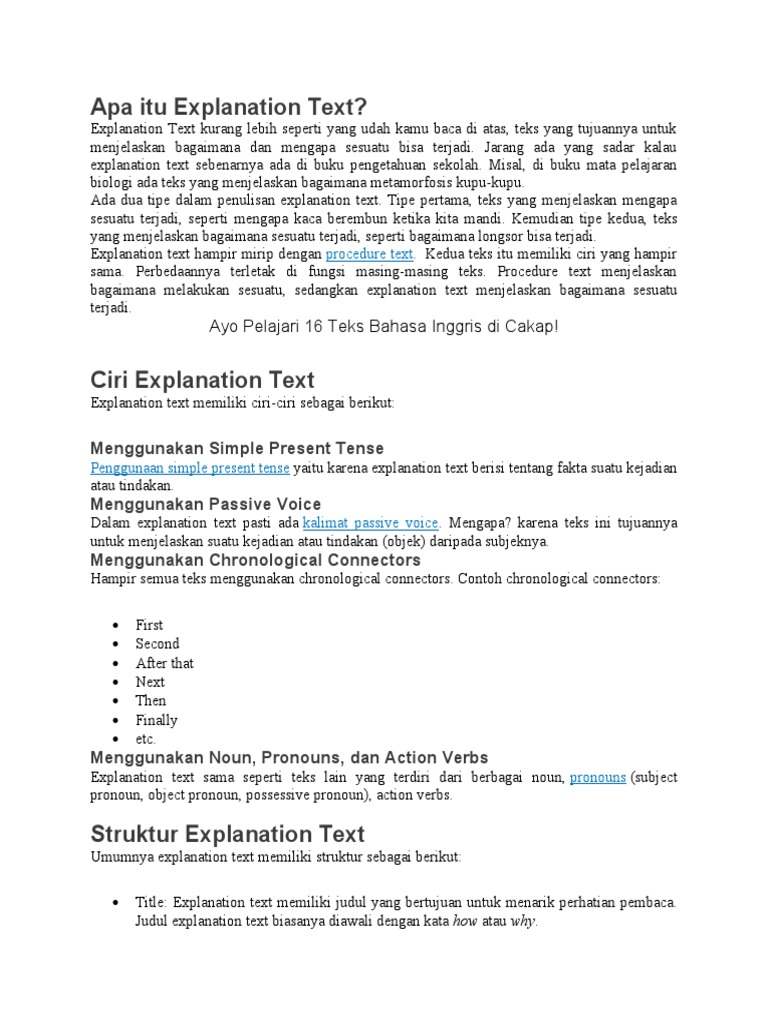 Apa Itu Explanation Text | PDF | Seni & Disiplin Bahasa