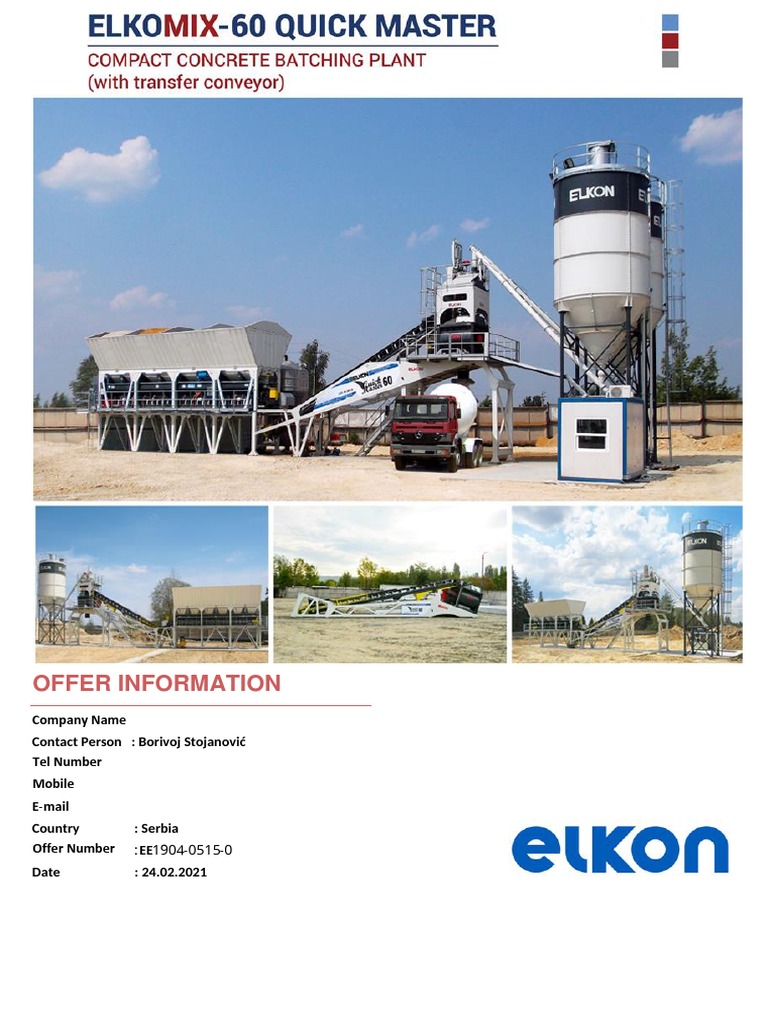 Elkomix-60 Quickmaster With Conveyor - Stojanovic | PDF | Nature